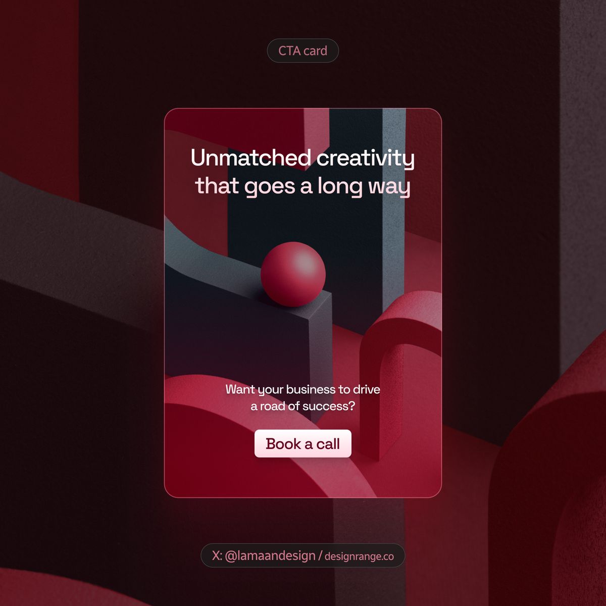 Call to action card UI by Lam'aan on todays.design